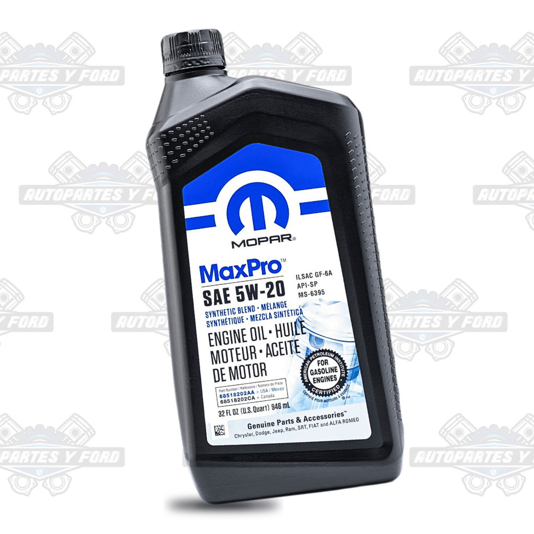 Aceite Motor Sintético Mopar 5w20 MaxPro 🔩 68518202AA – AutopartesyFord